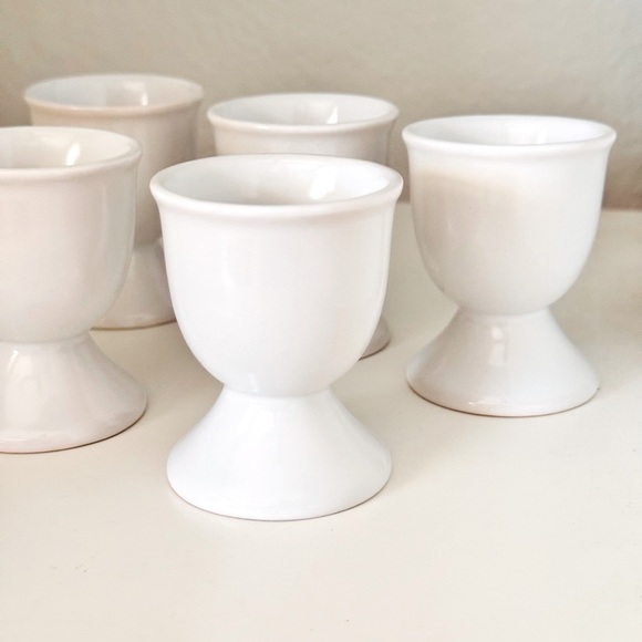 Vintage | Dining | Vintage Set Of 5 White Porcelain Egg Cups | Poshmark